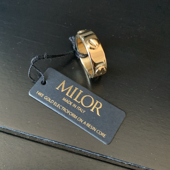 🌟MILOR🌟 | Jewelry | Milor 4k Gold Screw Band Ring | Poshmark